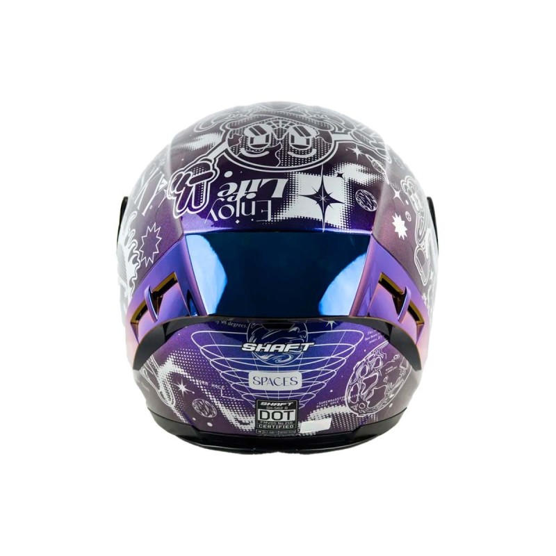 CASCO CERTIFICADO SHAFT 562 R SPACES CAMALEON|Visor Iridium Azul